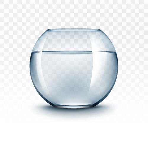 Blue transparent glass smooth fishbowl aquarium Vector Image