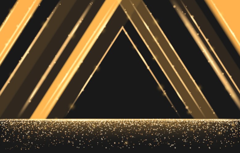 Stage with tribune seats and spotlights Royalty Free Vector