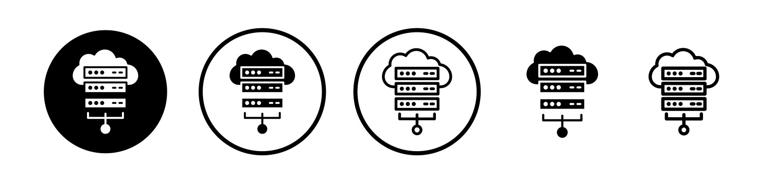 Data center icon set on white background Vector Image
