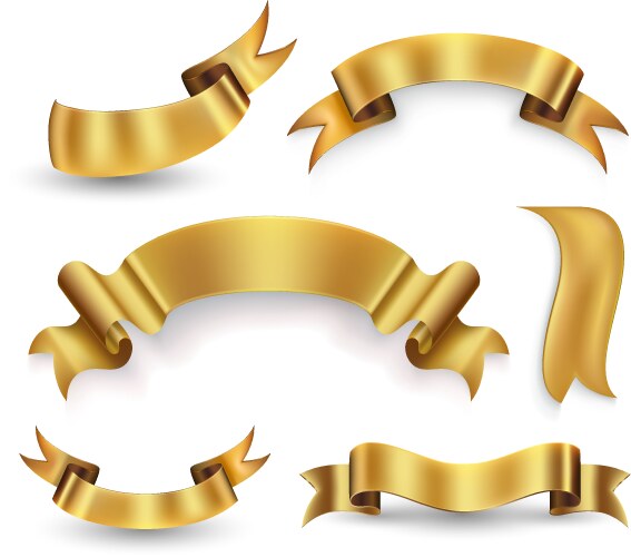 Gold ribbon banner Royalty Free Vector Image - VectorStock