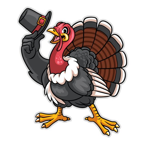 Cartoon turkey isolated Royalty Free Vector Image