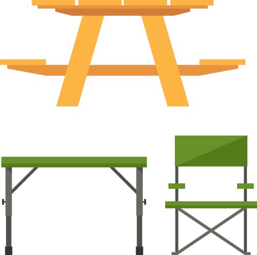 Summer picnic tables collection Royalty Free Vector Image