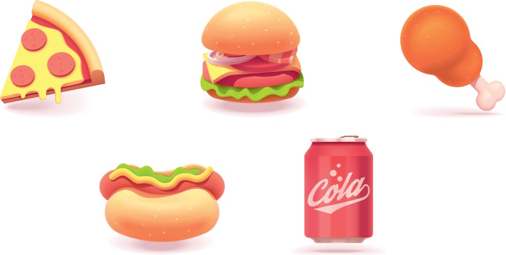 Isometric fast food Royalty Free Vector Image - VectorStock