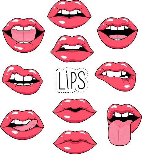 Cartoon lips Vector Images & Graphics for Commercial Use | VectorStock