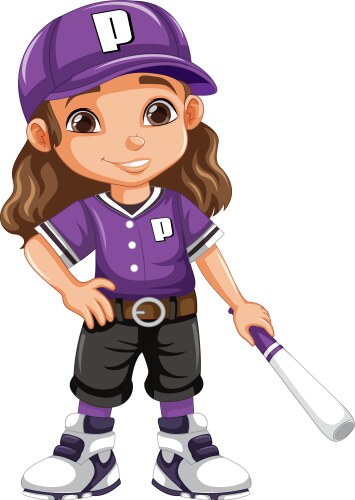 Baseball player cartoon character Royalty Free Vector Image