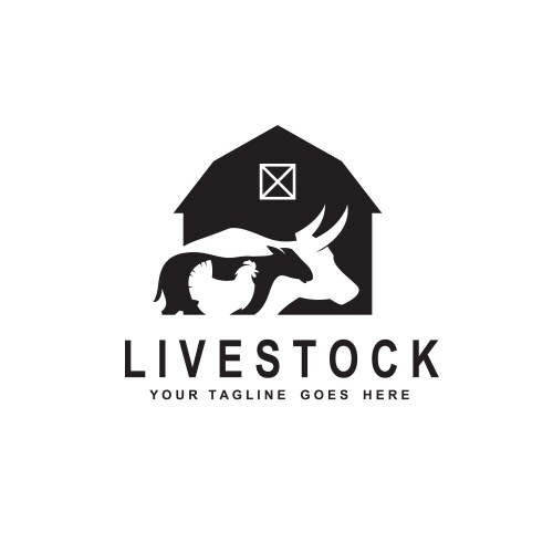 Farm Animal Label Set Royalty Free Vector Image