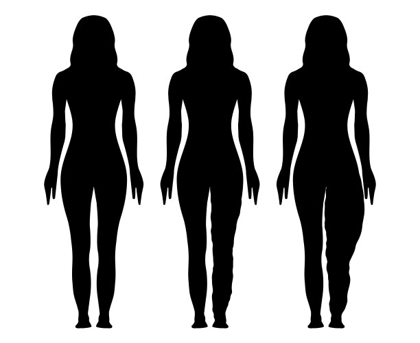 Lymphedema silhouette with woman normal Royalty Free Vector