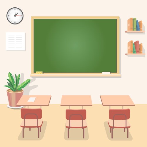 School college classroom interior Royalty Free Vector Image