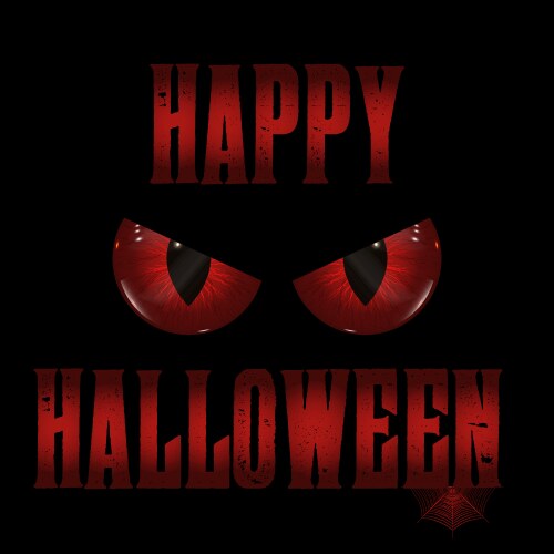 Red evil eyes on black background Royalty Free Vector Image