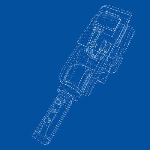Robot arm low poly manipulator part construct Vector Image