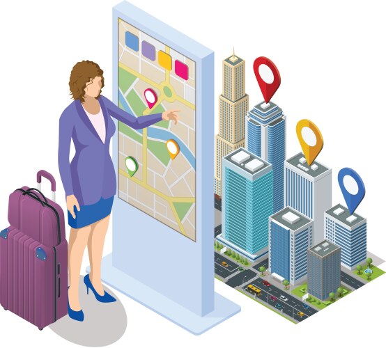 Isometric interactive screen Royalty Free Vector Image