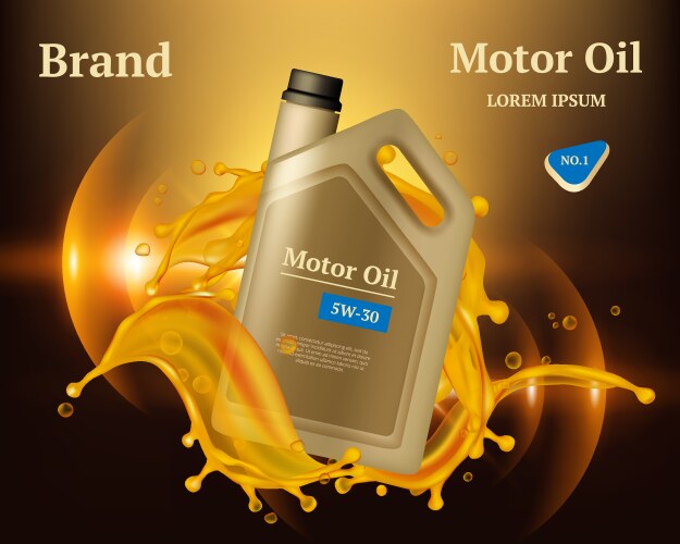 Engine oil advertisement background Royalty Free Vector