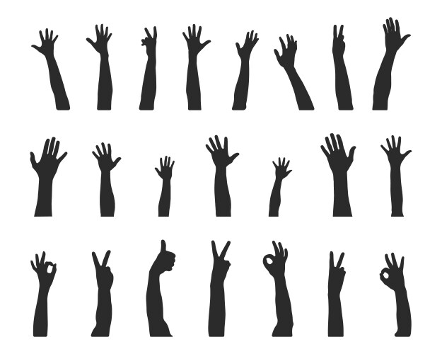 Hands Raised Silhouette Vector Images (over 5,400)
