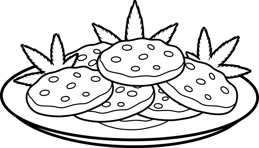 Outlined angry marijuana leaf cartoon character Vector Image