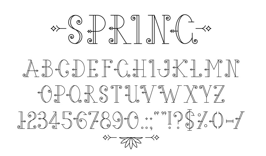 Floral Number Monogram Vector Images (over 620)