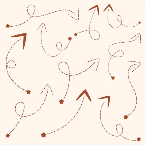 Dashed line arrow set Royalty Free Vector Image