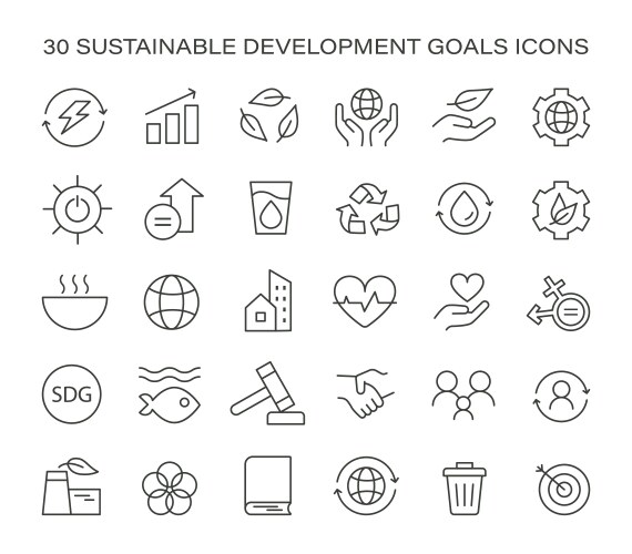 Sdg or sustainable development goals set global Vector Image