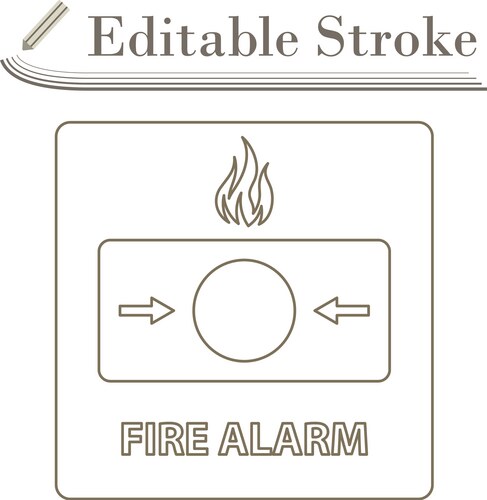 Fire alarm call point symbol emergency Royalty Free Vector