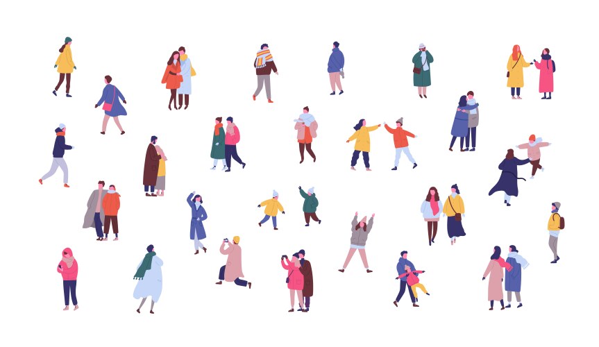 Cartoon People Walking Vector Images (over 45,000)