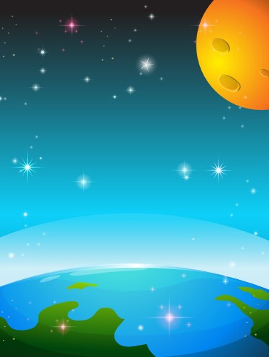 Space scene with planets and stars Royalty Free Vector Image