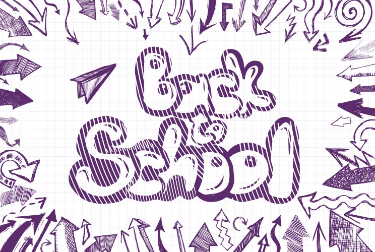 Welcome back to school horizontal banner doodle Vector Image