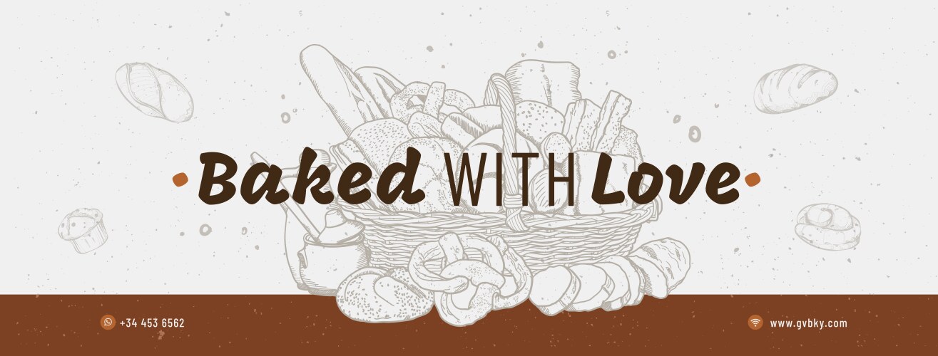 Gradient bakery shop facebook cover Royalty Free Vector