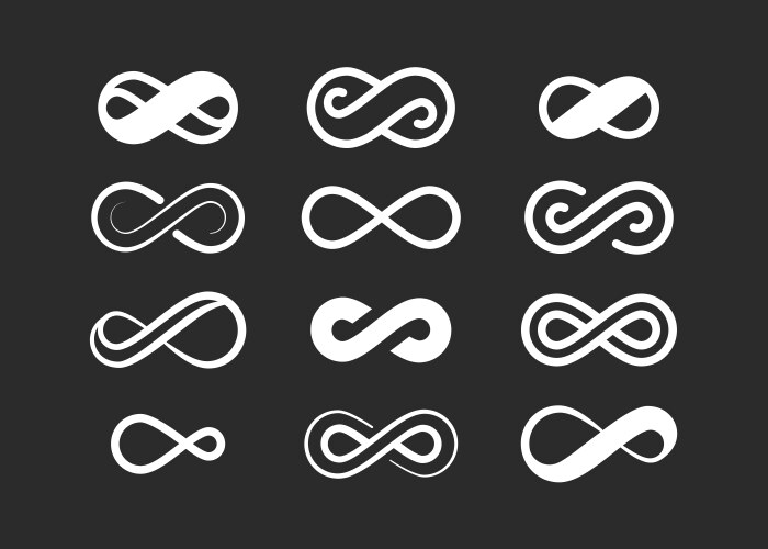 Infinity symbols eternal limitless endless Vector Image