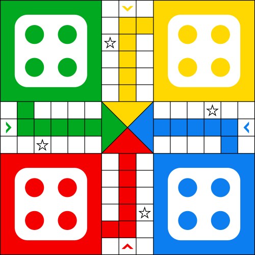 Ludo board template printable Royalty Free Vector Image