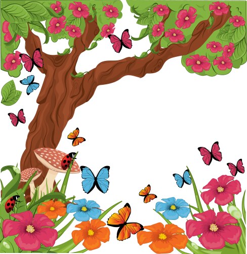 Border template with wild animals in background Vector Image