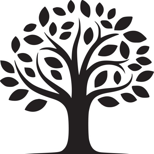 Simple black tree decor images Royalty Free Vector Image