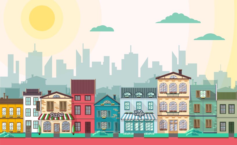 Pink city (2679831) – Royalty-Free Vector | VectorStock