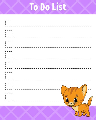 To do list printable template lined sheet Vector Image