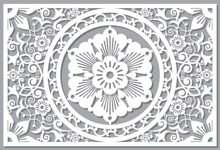 Traditional mandala in rectangle design Royalty Free Vector