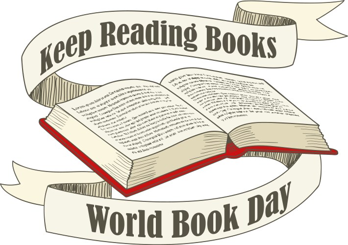 World book day greeting poster Royalty Free Vector Image