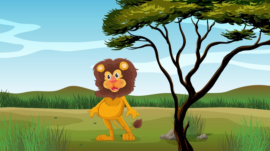 Cartoon strong lion Royalty Free Vector Image - VectorStock