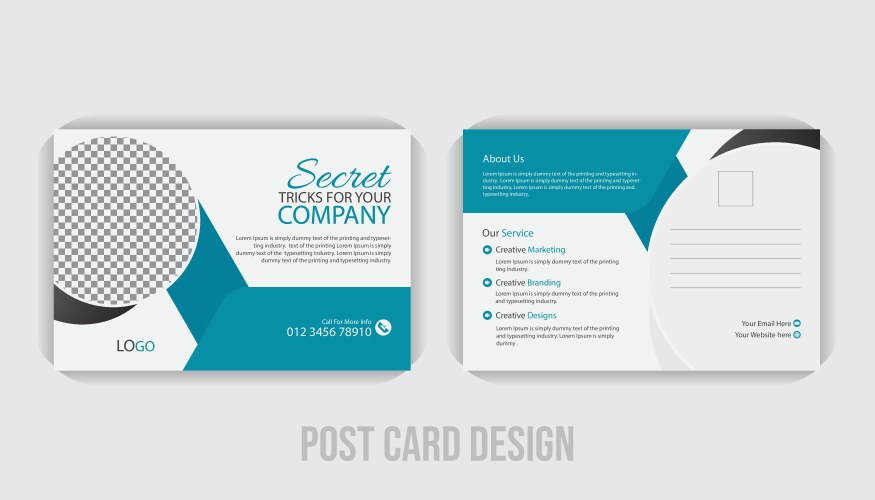 Creative and modern double sided postcard Vector Image