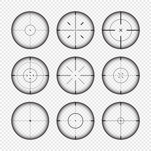 Military sniper rifle scope hunting sight reticle Vector Image