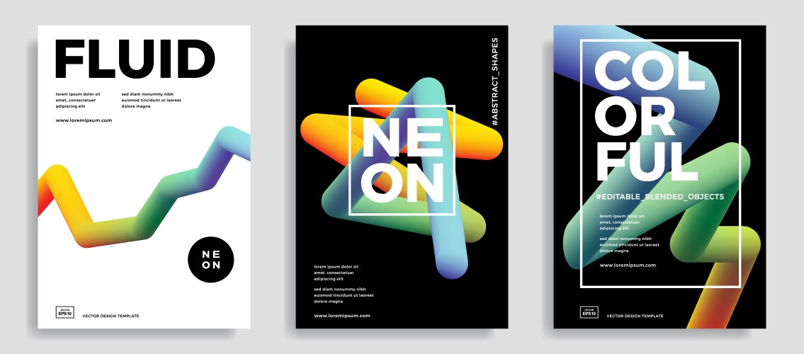 Abstract design templates with 3d flow shapes Vector Image