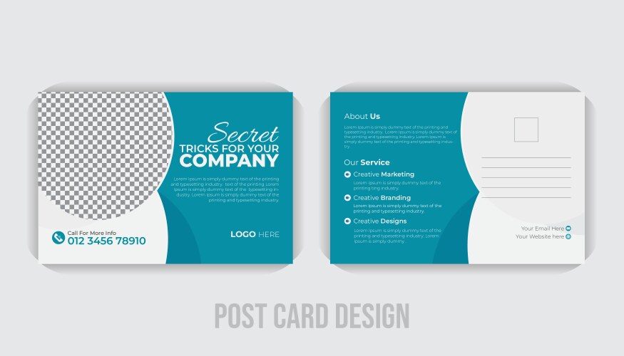 Creative and modern double sided postcard Vector Image