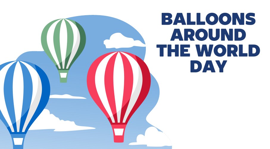 Happy balloons around the world day Royalty Free Vector