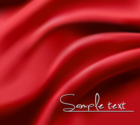 Red satin fabric smooth wavy background Royalty Free Vector
