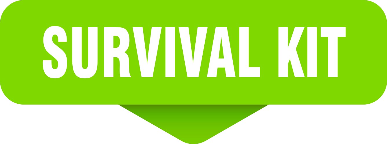 Survival kit sticker sign Royalty Free Vector Image