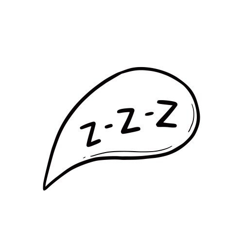 Sleep comic speech bubble zzz Royalty Free Vector Image