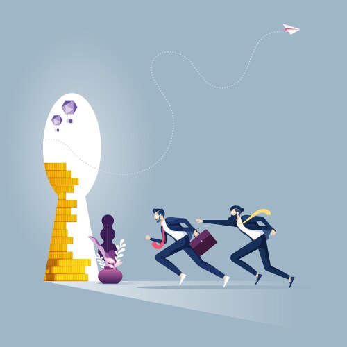 Businessman running for taxi Royalty Free Vector Image