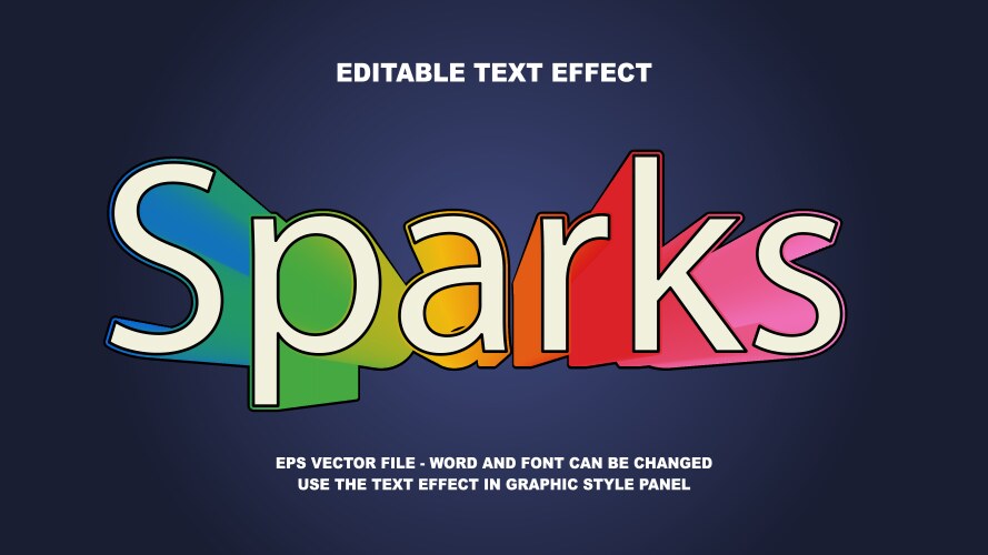 Editable text effect scribble 3d template Vector Image