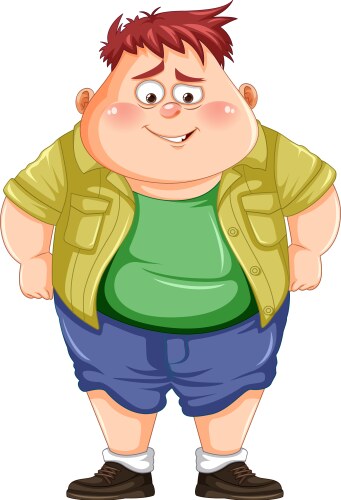 Fat male cartoon character Royalty Free Vector Image