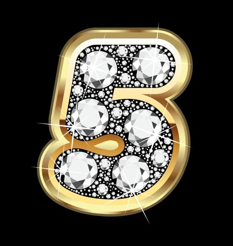 Letter g gold and diamond Royalty Free Vector Image