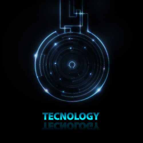 Abstract blue neon technology background Vector Image