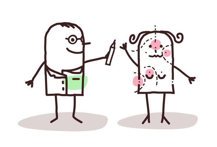 Cartoon mad surgeon on operating theater ready Vector Image