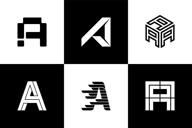 Letter a fonts and logo design Royalty Free Vector Image